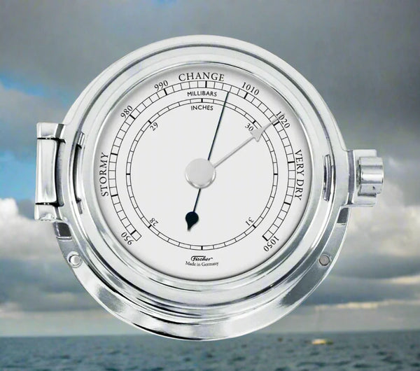 Fischer German made Brass Marine Barometer 1605b-45- Free Shipping to ...